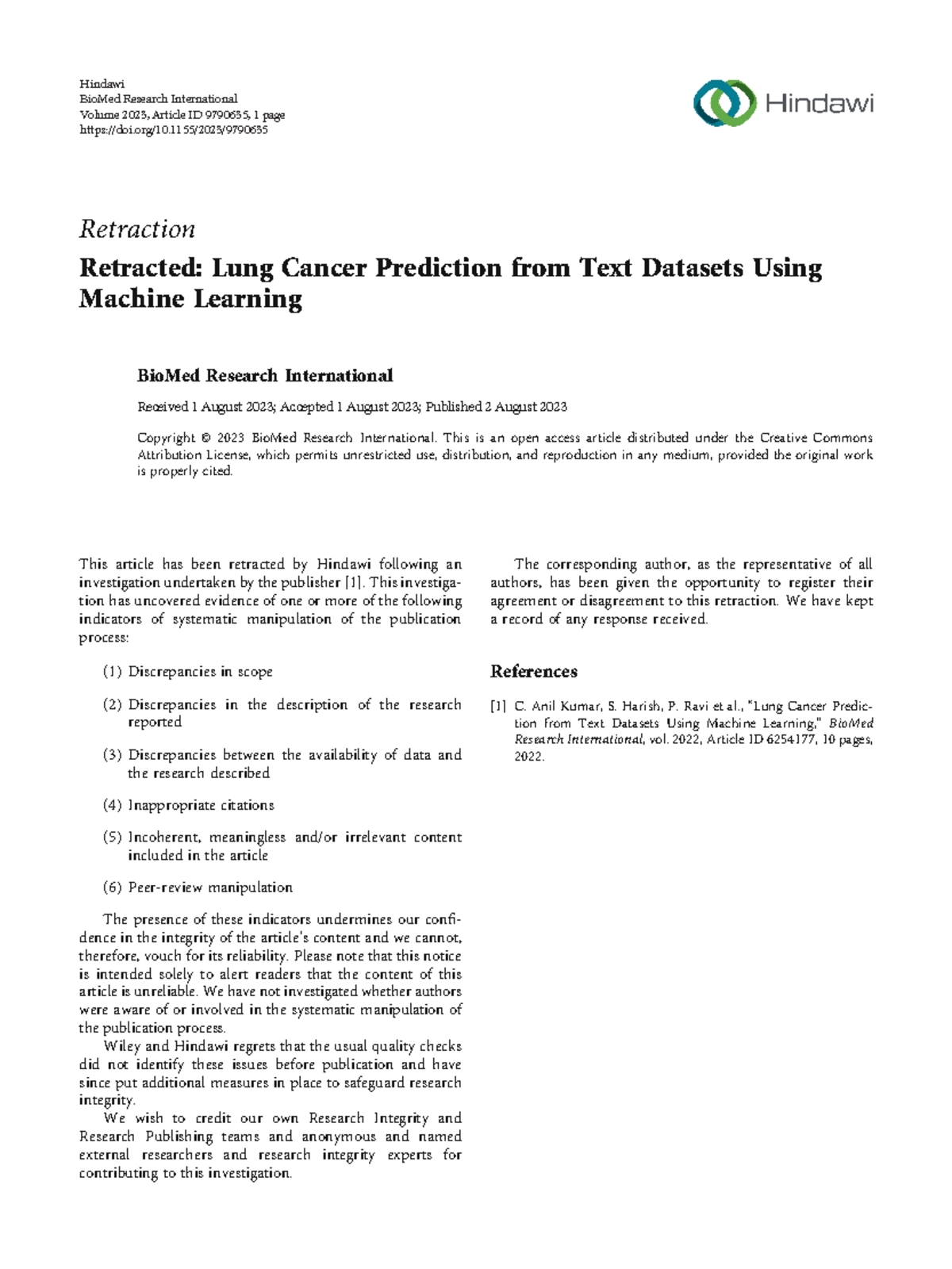 cancer detection using lung cancer - Retraction Retracted: Lung Cancer ...