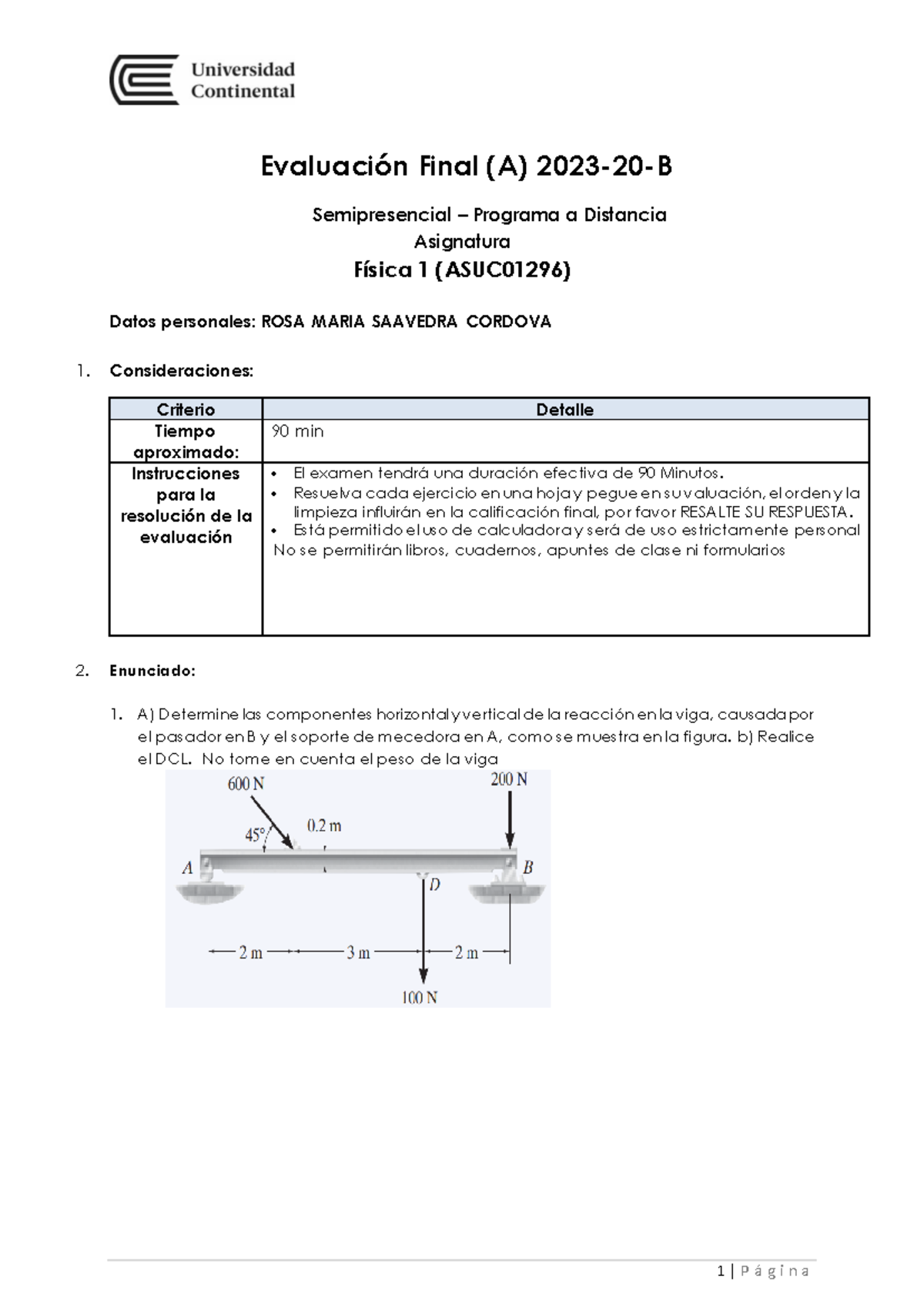 Evaluacion Final - NINGUNA - Evaluación Final (A) 2023 - 20 - B Semipresencial – Programa a ...