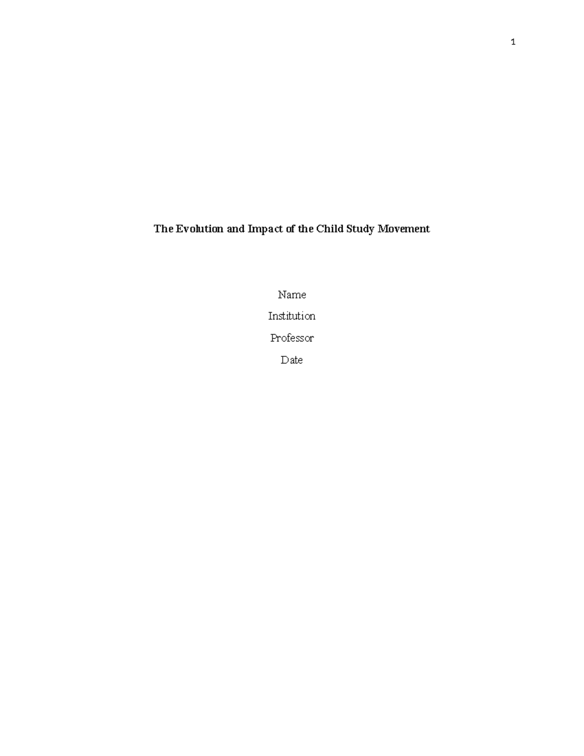 The Evolution and Impact of the Child Study Movement - The Evolution ...