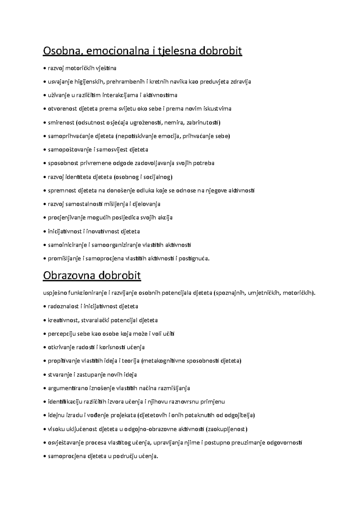 Dobrobiti ZA Dijete - Osobna, emocionalna i tjelesna dobrobit razvoj ...