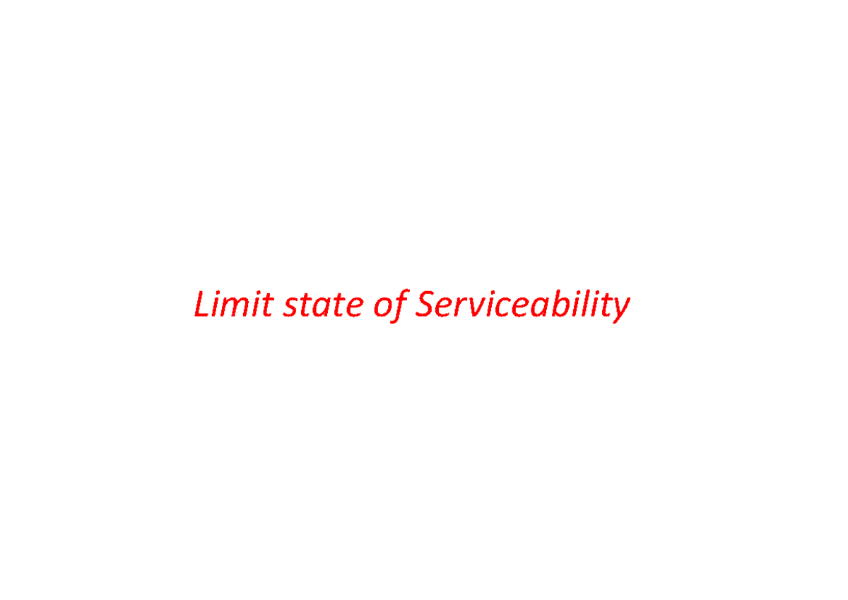 Seviceability - Reinforced Concrete Structures - Limit state of ...
