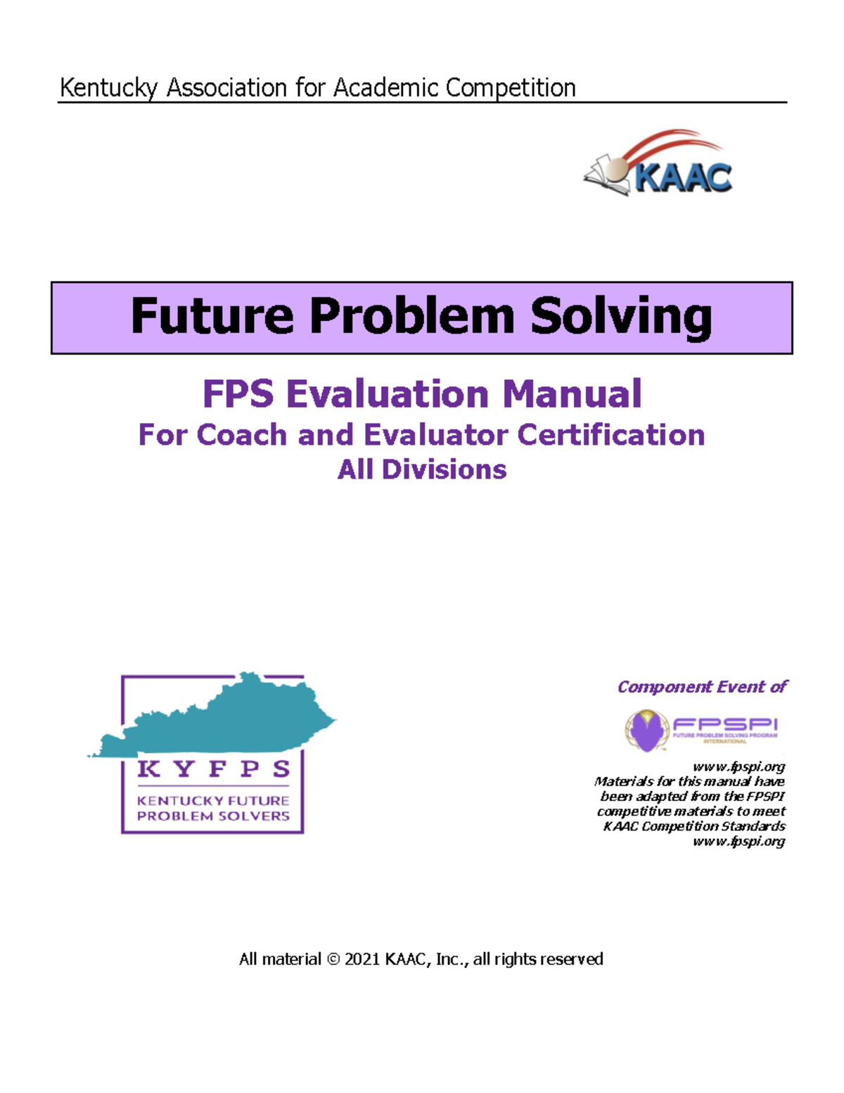 FPS-Evaluation-Manual - Kentucky Association for Academic Competition ...