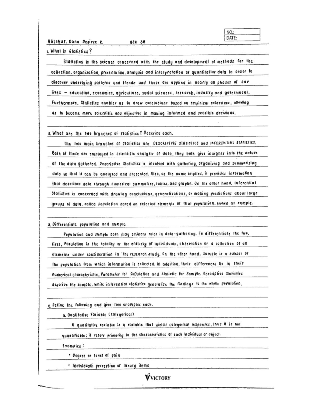 Aglibut, Dana Desiree R.- BSA 3B - Psychological Statistics - Studocu