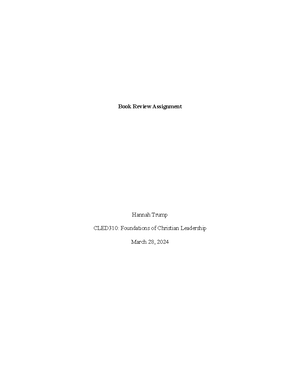 Ministry Experience - Project instructions - Assignment Title: Ministry ...