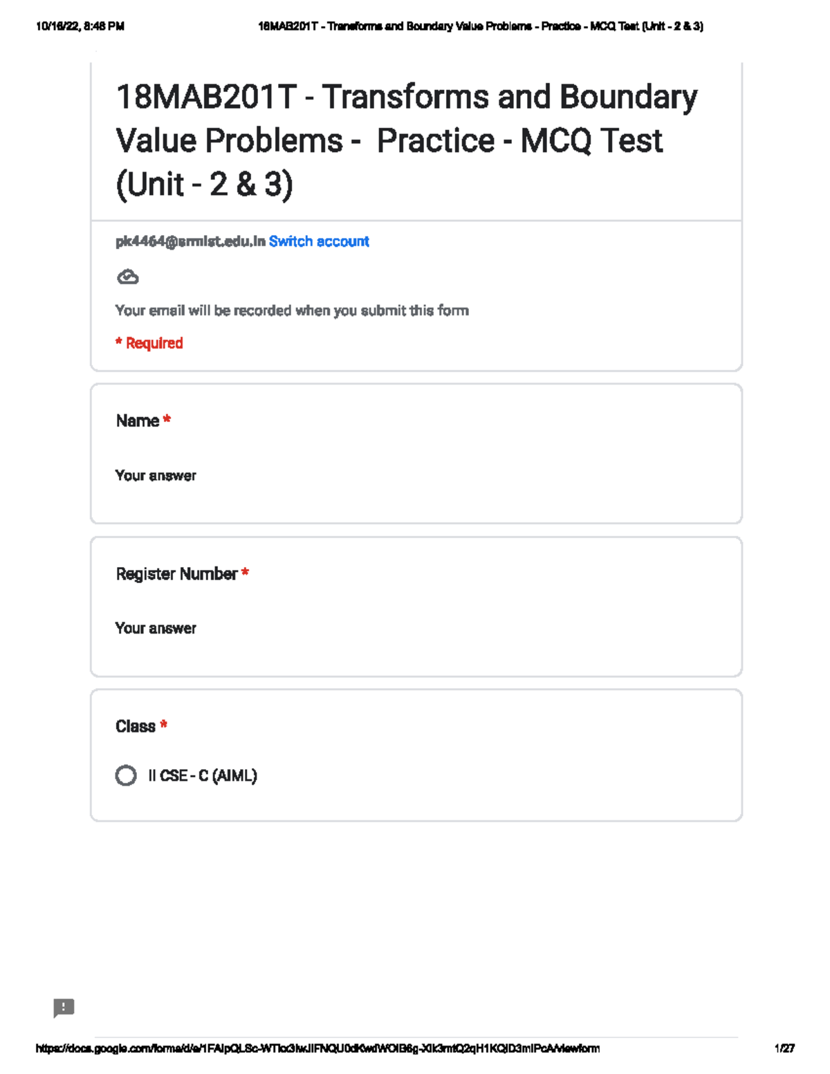 Mcq unit 2 - adfa - Discrete mathematics - Studocu