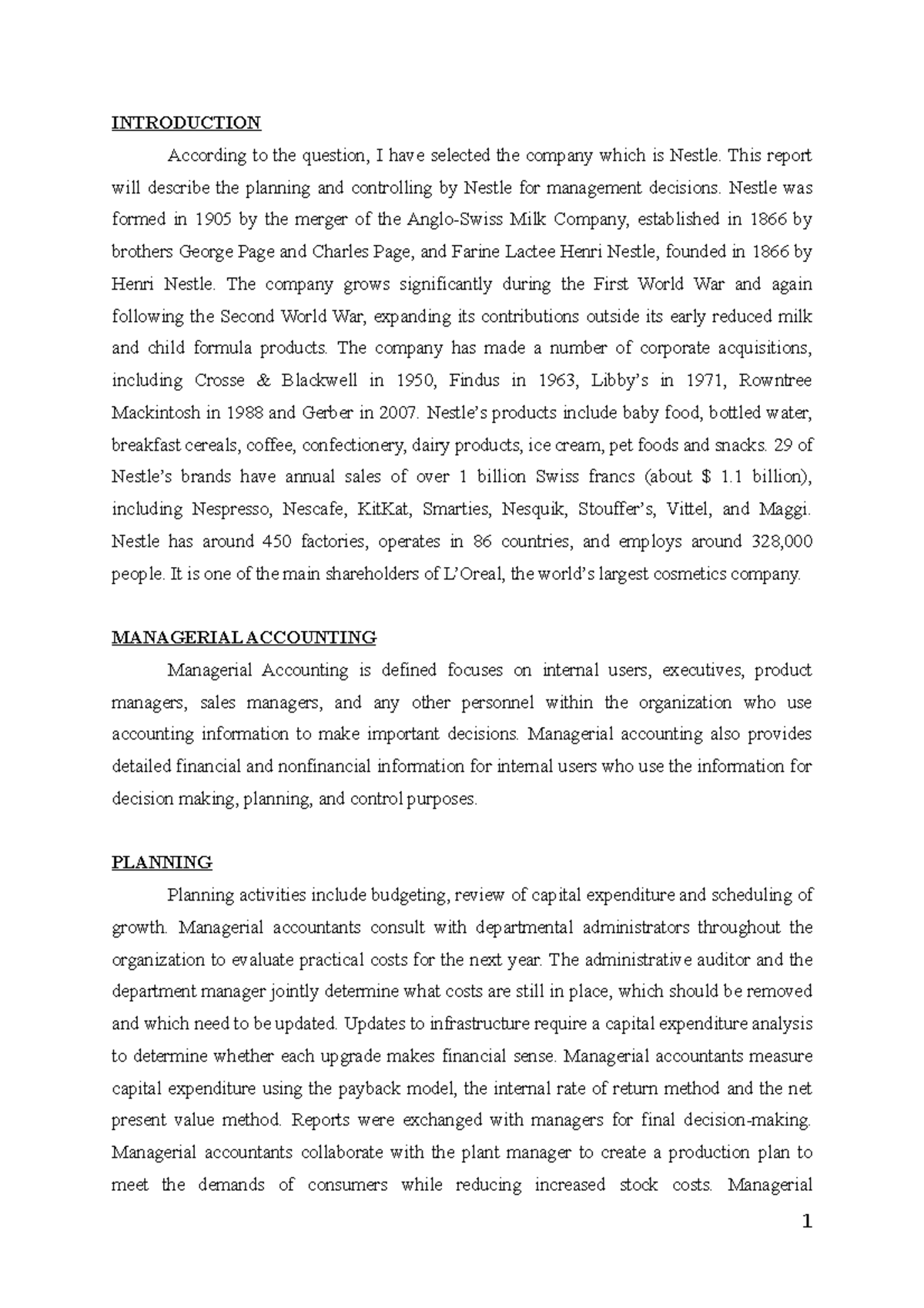 Individual Assignment - INTRODUCTION According to the question, I have ...
