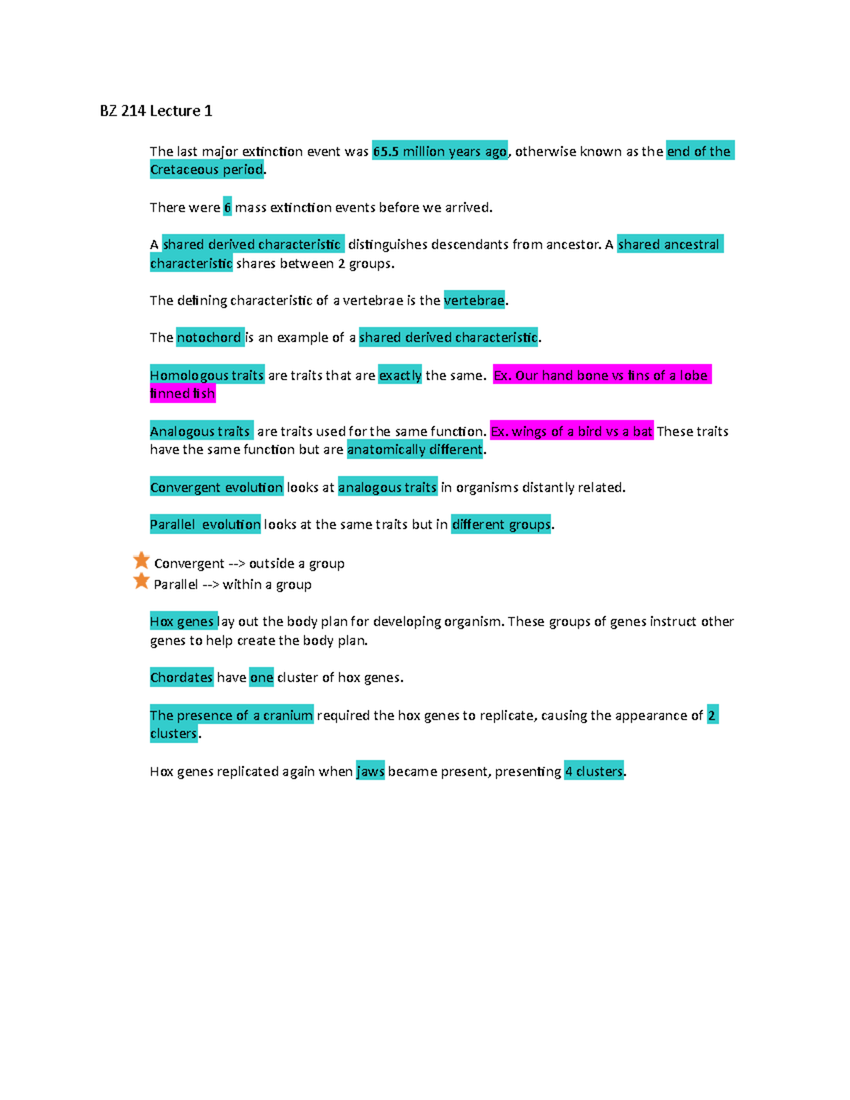 BZ 214 Lecture 1 - Vertebrates - BZ 214 Lecture 1 The last major ...