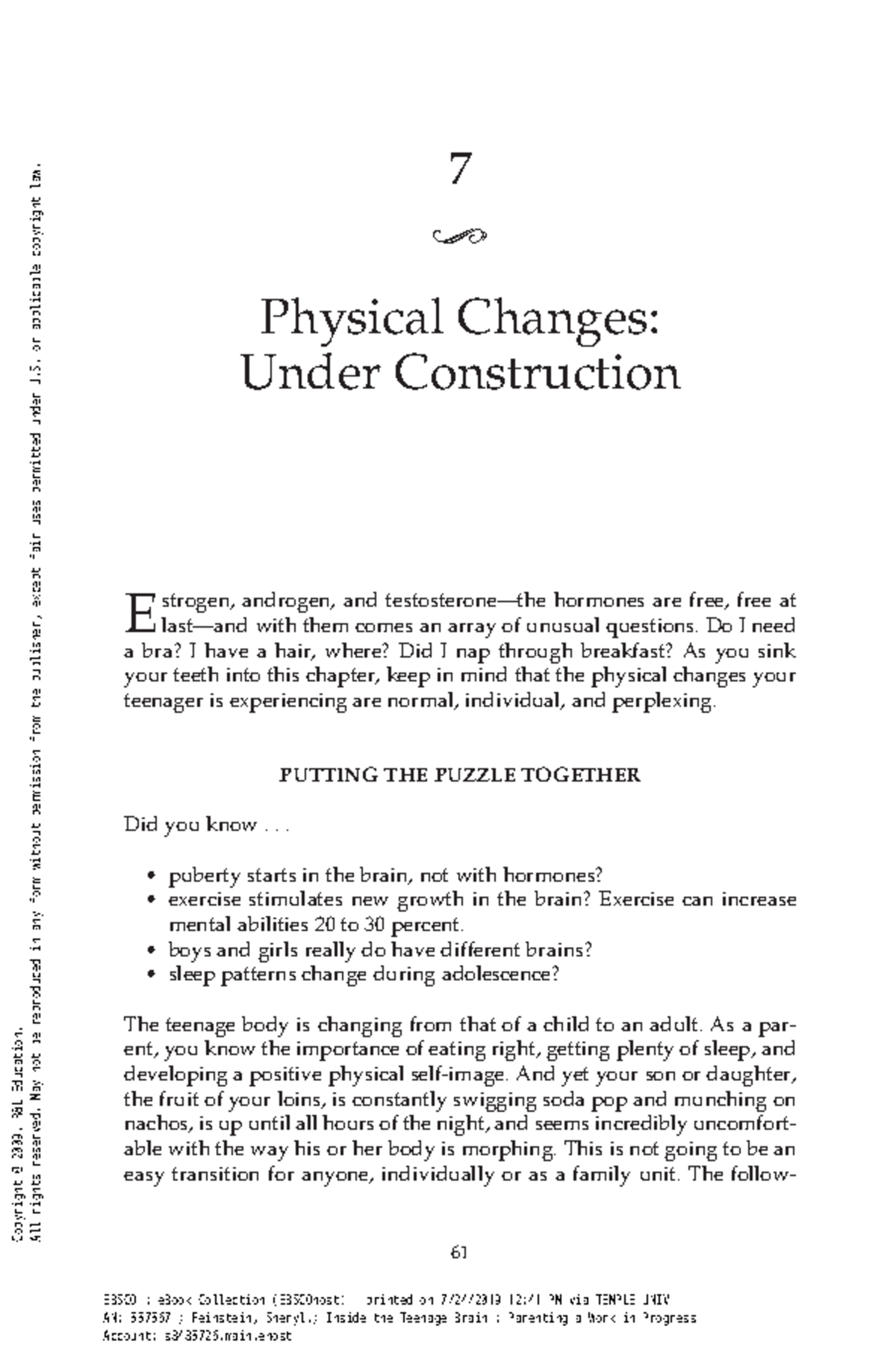 Feinstein Sheryl 2009 Chapter 07Physical Chan Inside The Teenage Brain ...