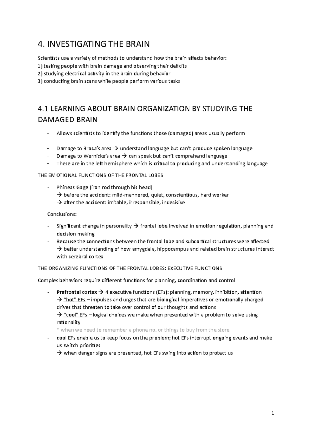 Investigating the Brain - PSYU911 - Stirling - Studocu