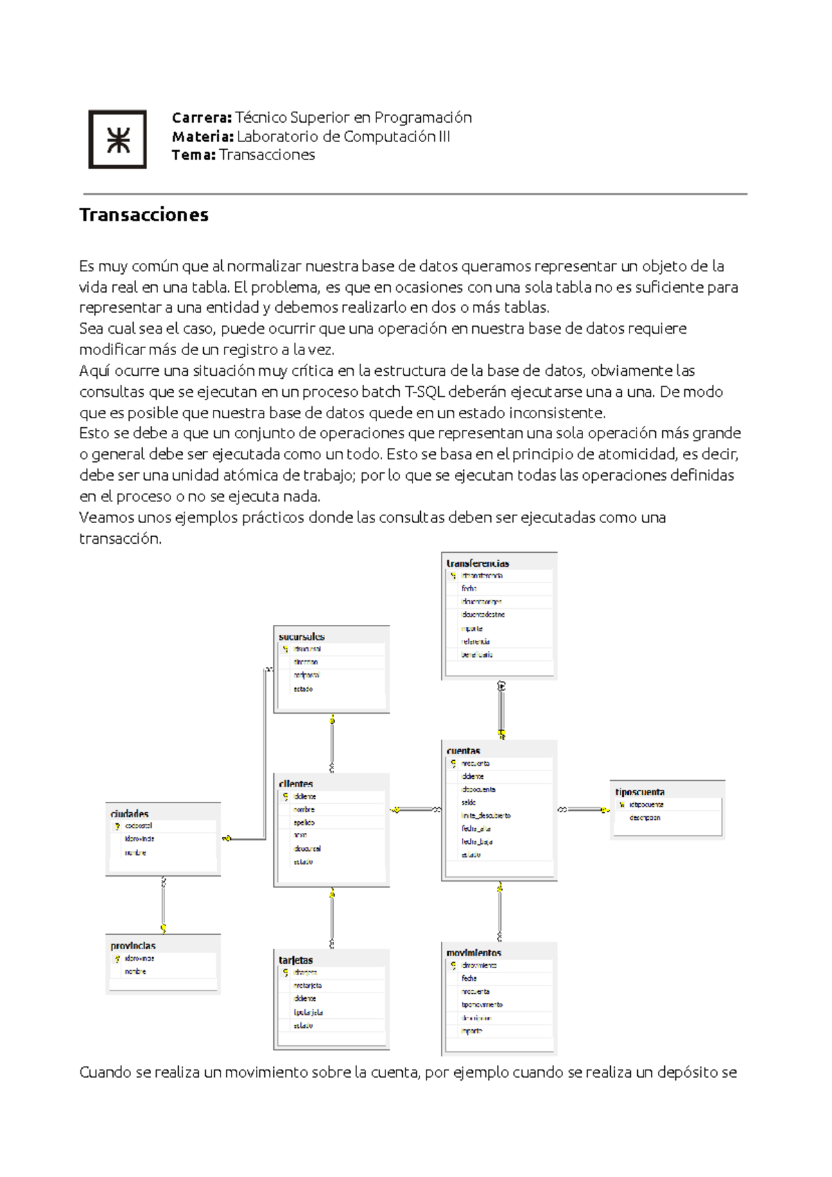 LAB3 - Transacciones - Documentos de Google - Carrera: Técnico Superior ...