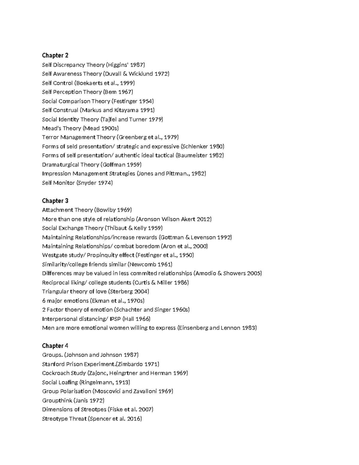 References - Chapter 2 Self Discrepancy Theory (Higgins' 1987) Self Awareness Theory (Duvall ...