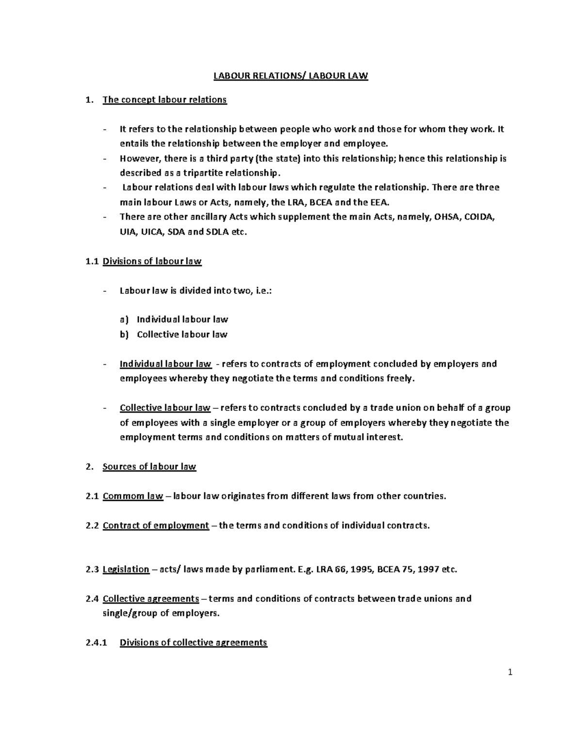 The Concept Labour Law - LABOUR LABOUR LAW 1. The concept labour ...