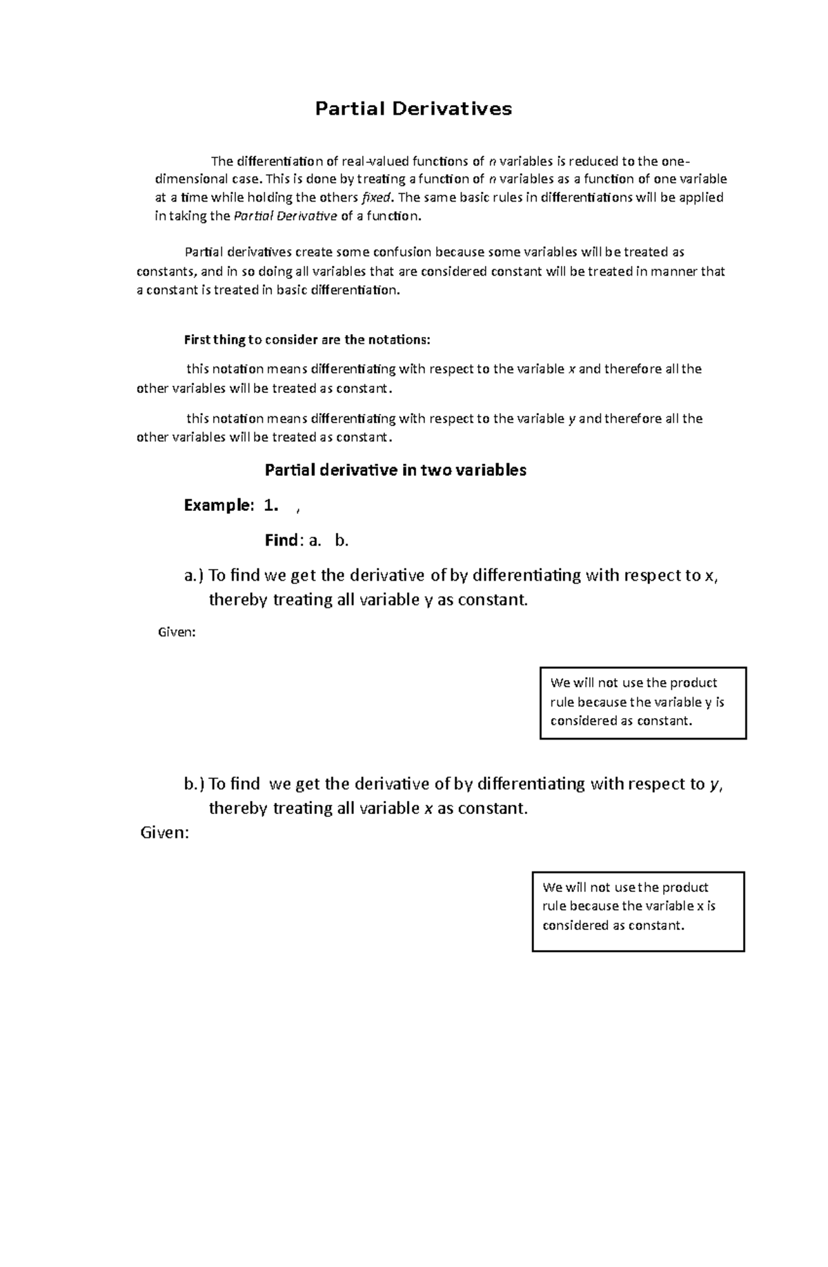 Partial-Derivatives - Partial Derivatives - Partial Derivatives The ...