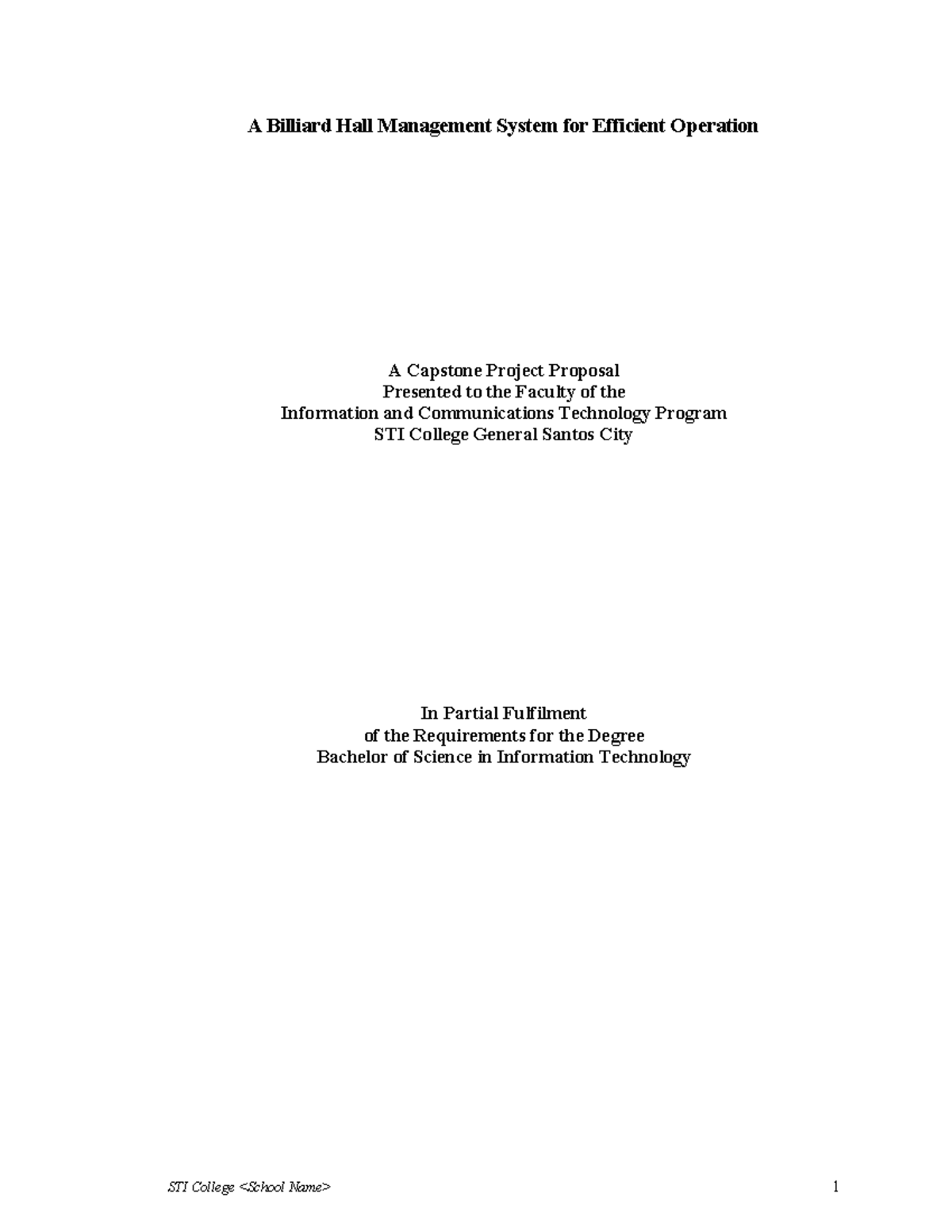 Billiard - none - A Billiard Hall Management System for Efficient Operation A Capstone Project ...