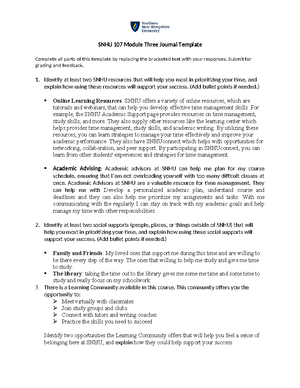 SNHU 107 Module Four Journal Template-dj - SNHU 107 Module Four Journal ...
