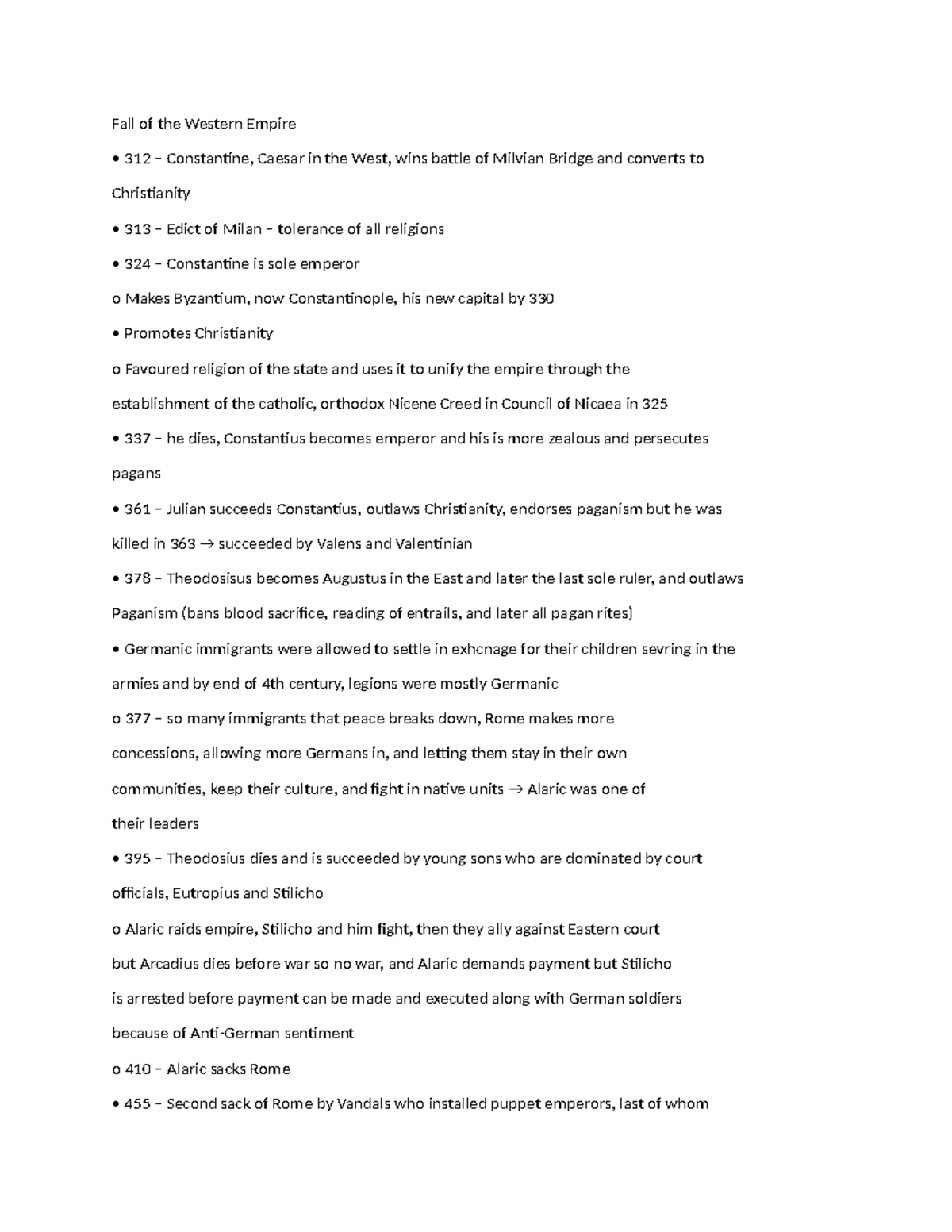 Fall of the Western Empire - Studocu