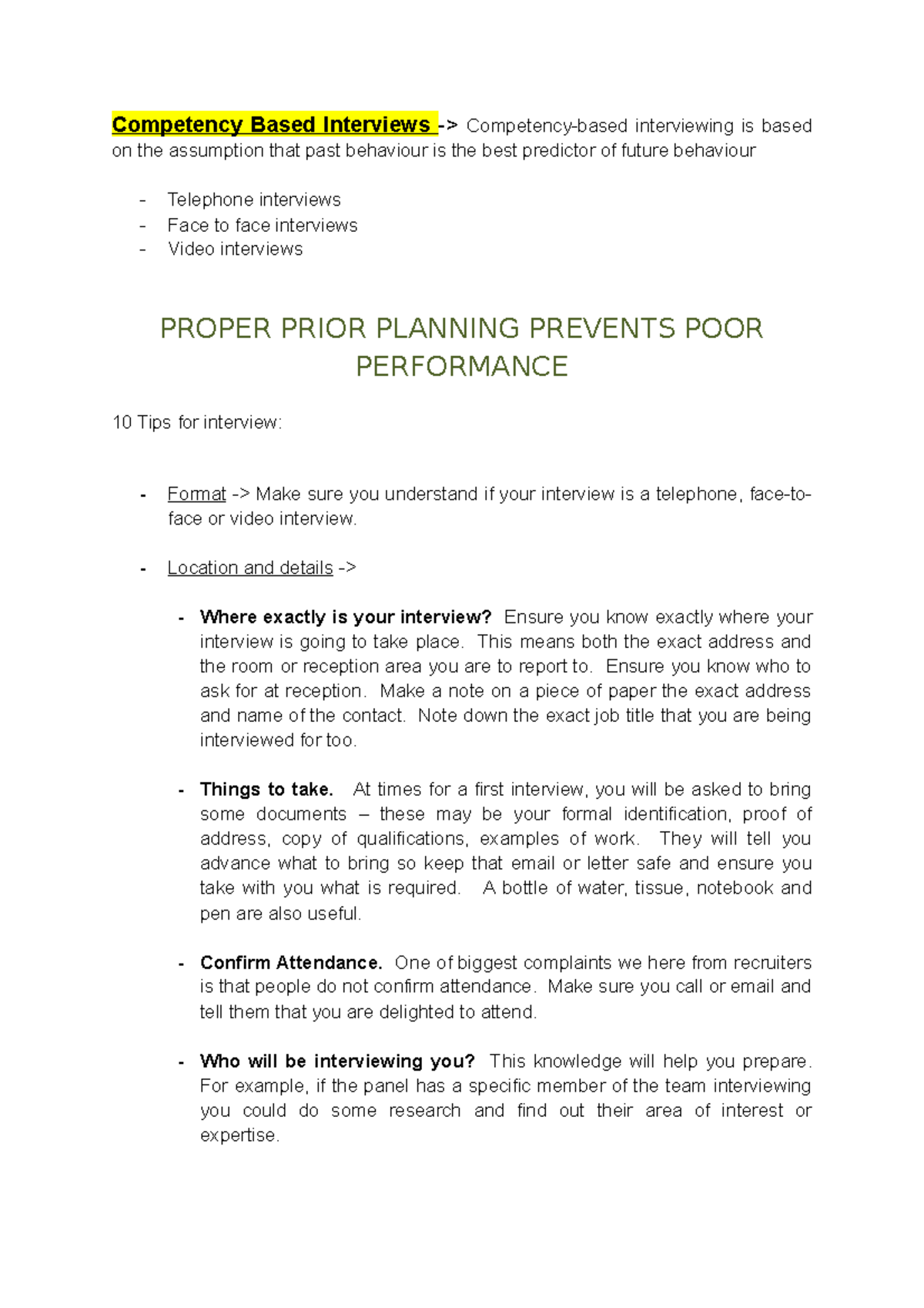 Career Planning - Part 5 - Competency-Based Interviews - Introduction ...