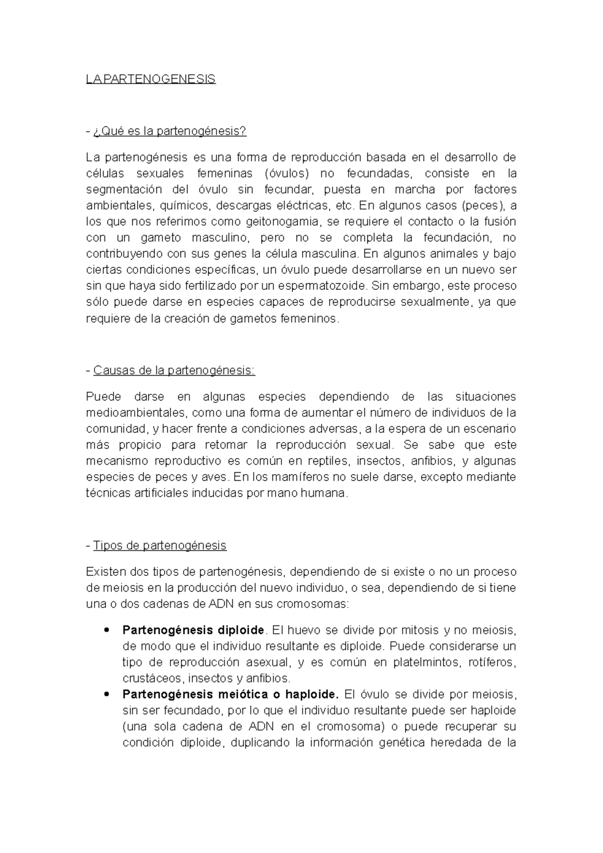 LA Partenogenesis - Grade: A - LA PARTENOGENESIS ¿Qué es la ...