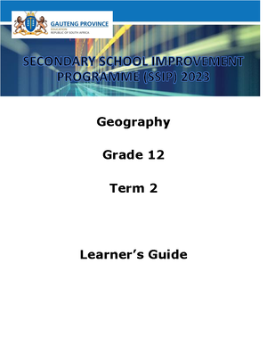 Term 3 2023 Geography Responses to Activities - SECONDARY SCHOOL ...