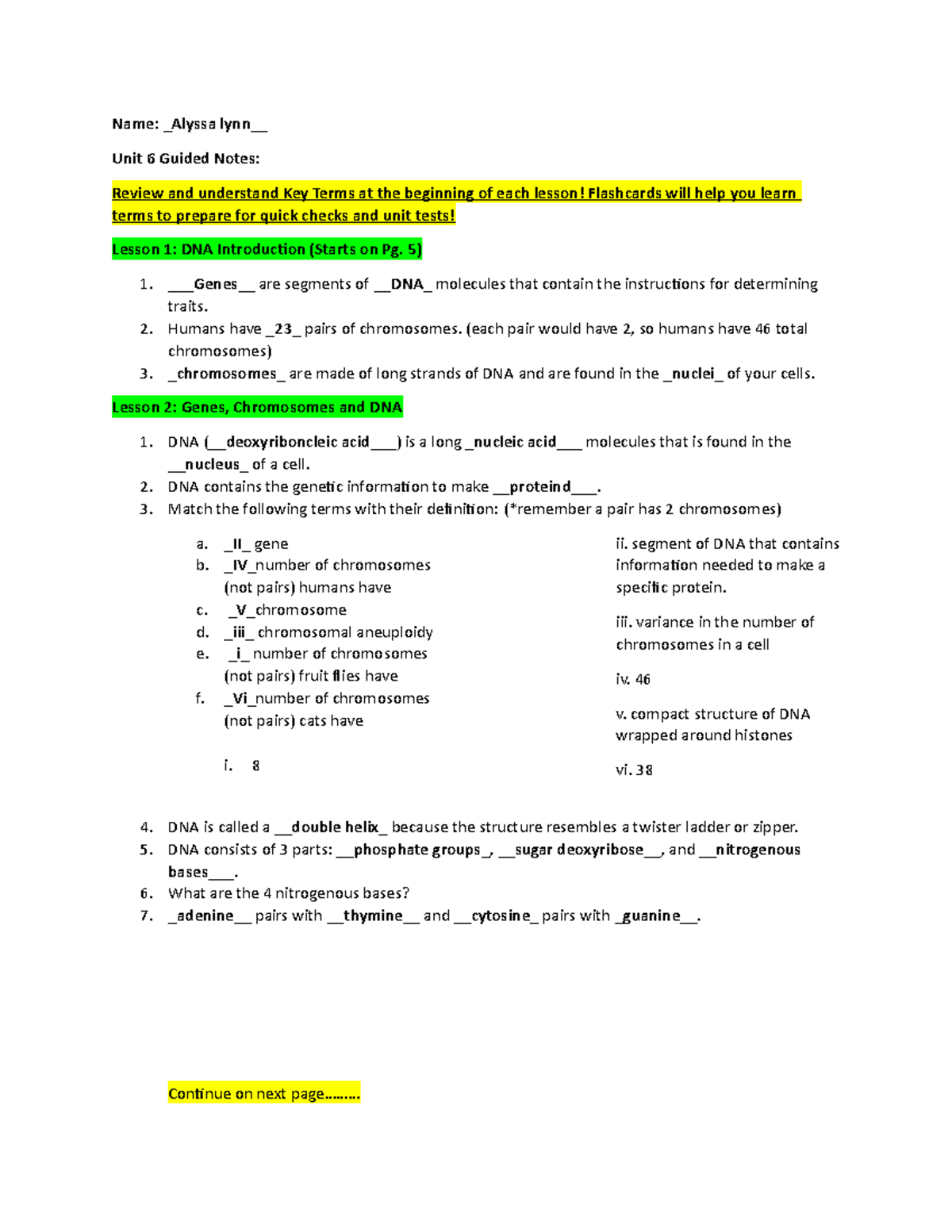 SMA Unit 6 Guided Notes - work - Name: Alyssa lynn_ Unit 6 Guided Notes ...