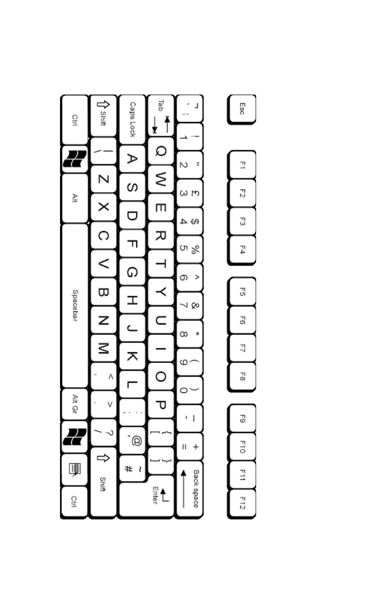 Keyboard Layout for CPE01 - BS. Civil Engineering - Esc F1 F2 F3 F4 F5 ...