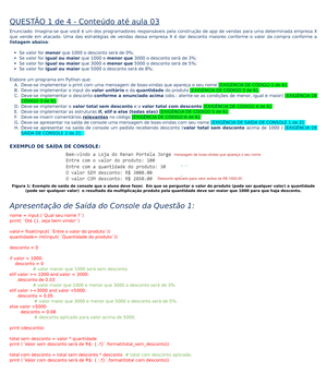 FASE C de 2023 - Logica de Programacao e Algoritmos - Trabalho Resolvido - QUESTÃO 1 de 4 ...