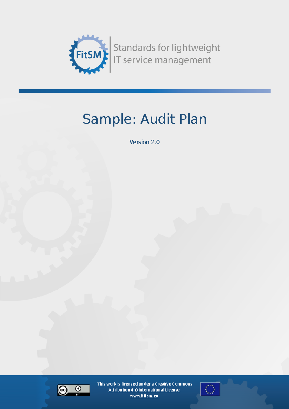 Fit SM Sample Audit-Plan v1 - Version 2. This work is licensed under a ...