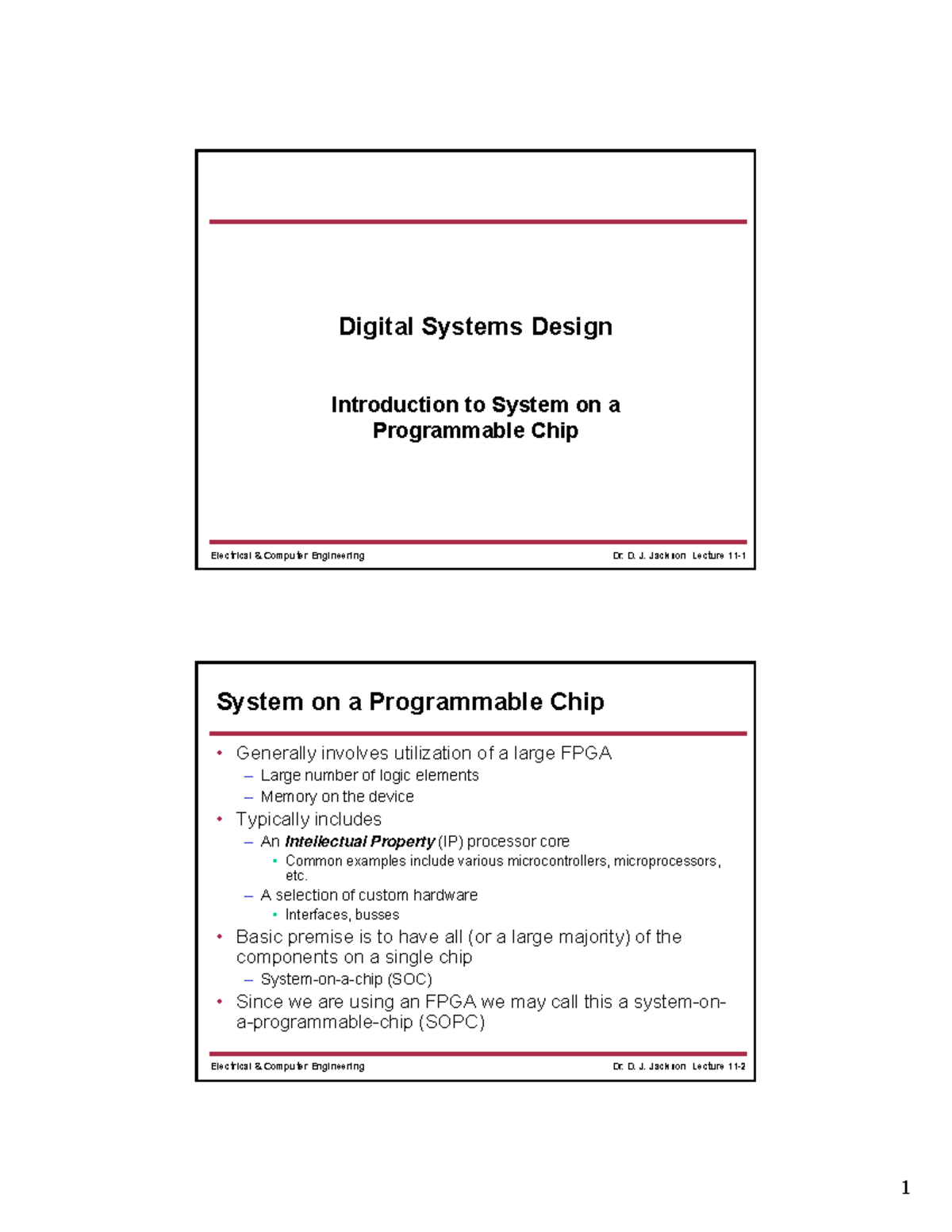 Lec 11 - Introduction to System on a Programmable Chip - Digital ...