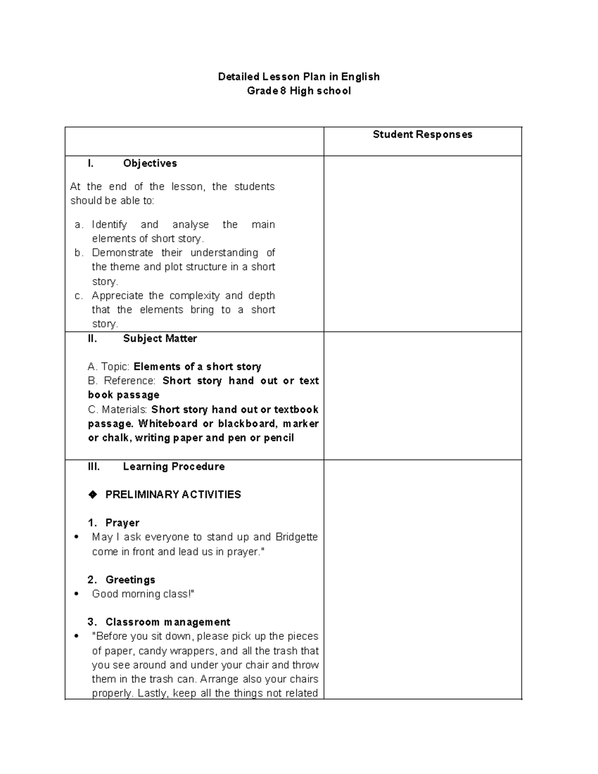 Lesson-Plan 4As -Banaag-Bridget - Detailed Lesson Plan in English Grade ...