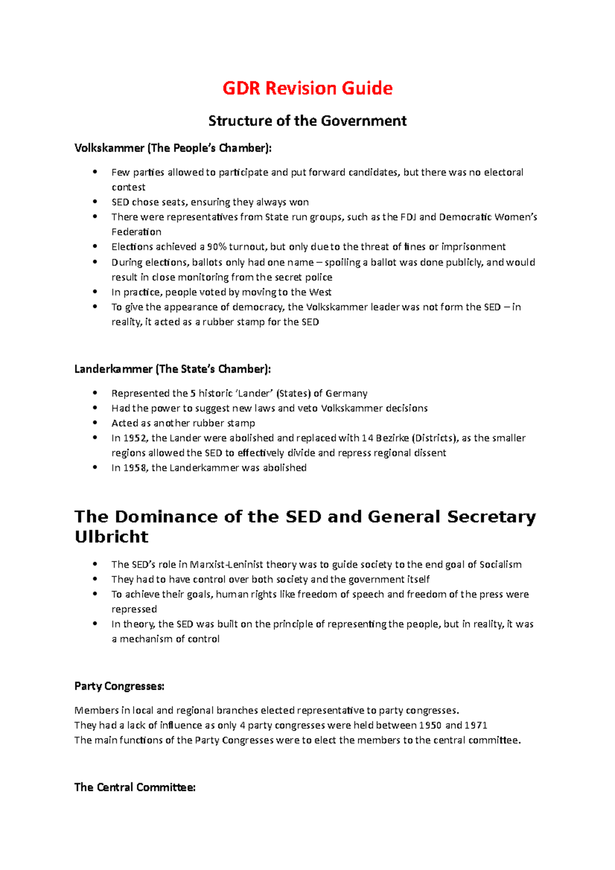 Final Revision Guide - GDR - GDR Revision Guide Structure of the ...