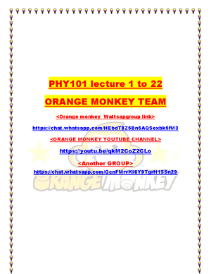 PHY 101 Lecture 24 PDF Notes - An Introduction to Physics - Studocu