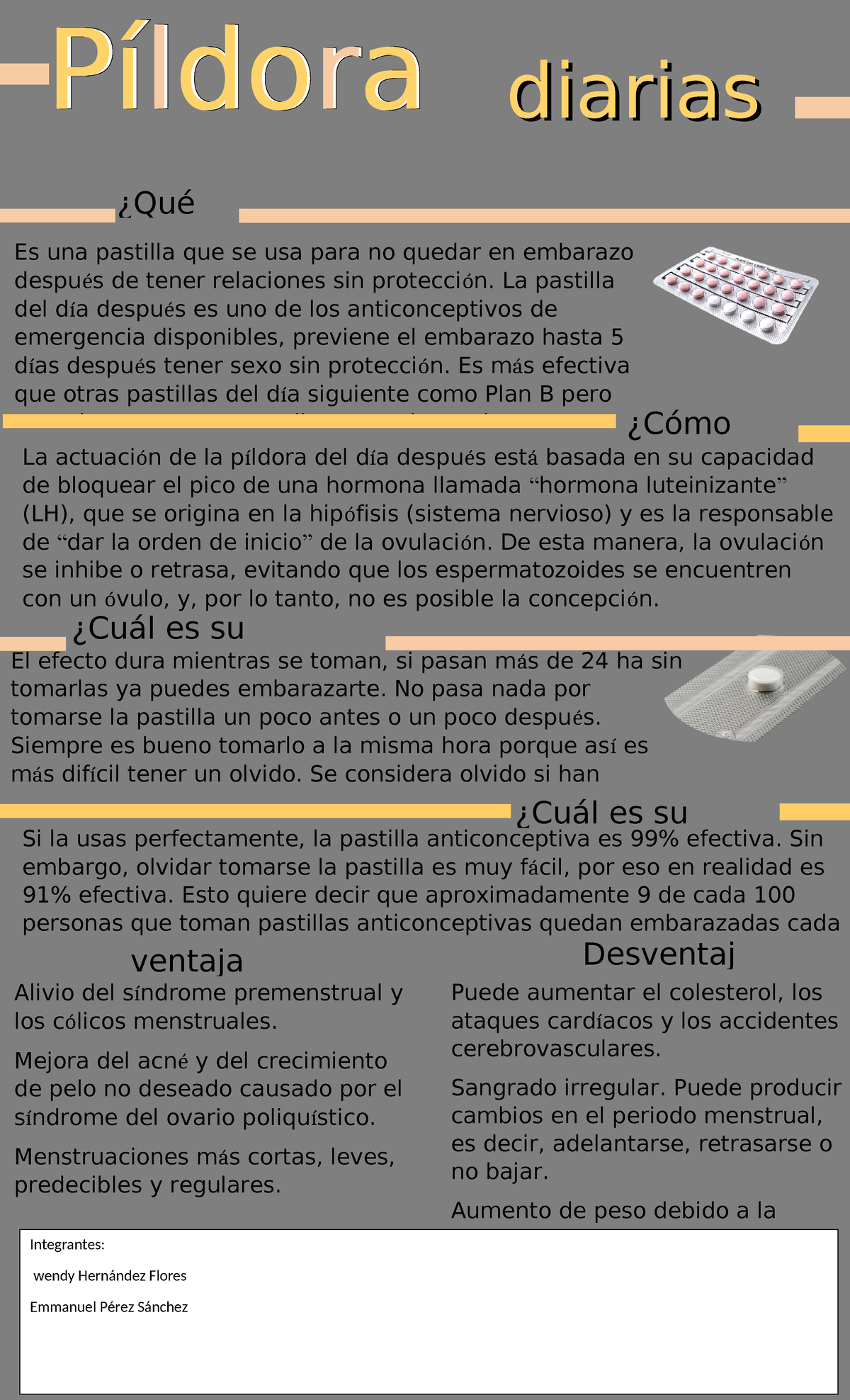 Pildoras Diarias - Medicamentos - Píldora diariasdiarias Píldora ¿Qué ...