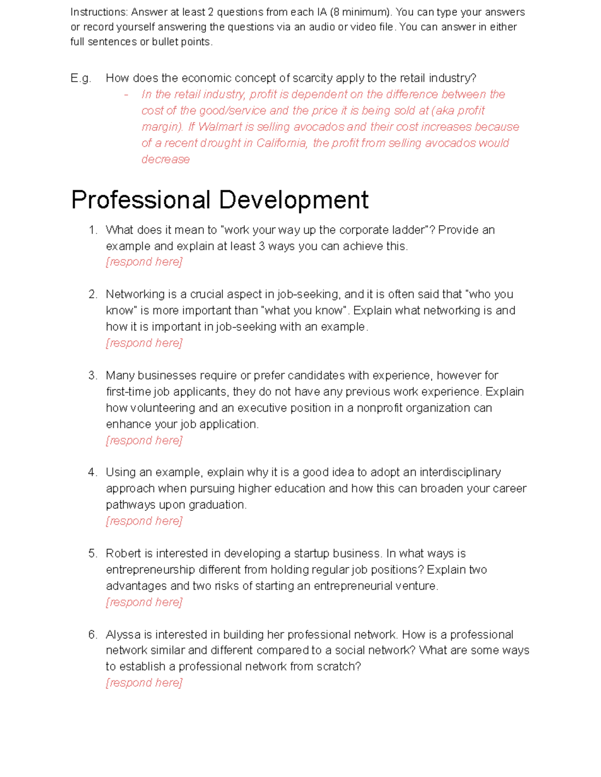 DECA - PD HR MA SM Worksheet - Instructions: Answer at least 2 ...