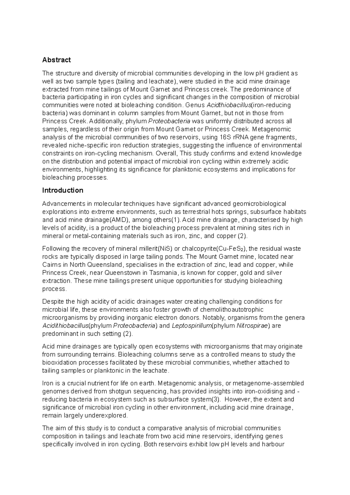 Doc1 - Abstract The structure and diversity of microbial communities ...
