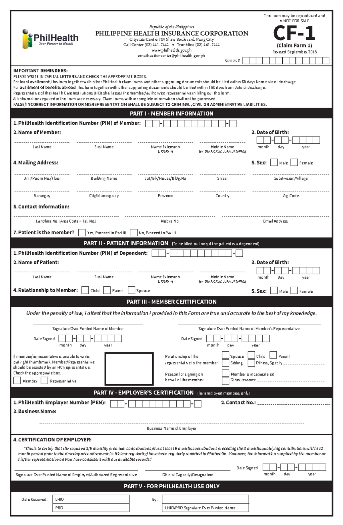 Claim Form 1 092018 - form - Republic of the Philippines PHILIPPINE ...