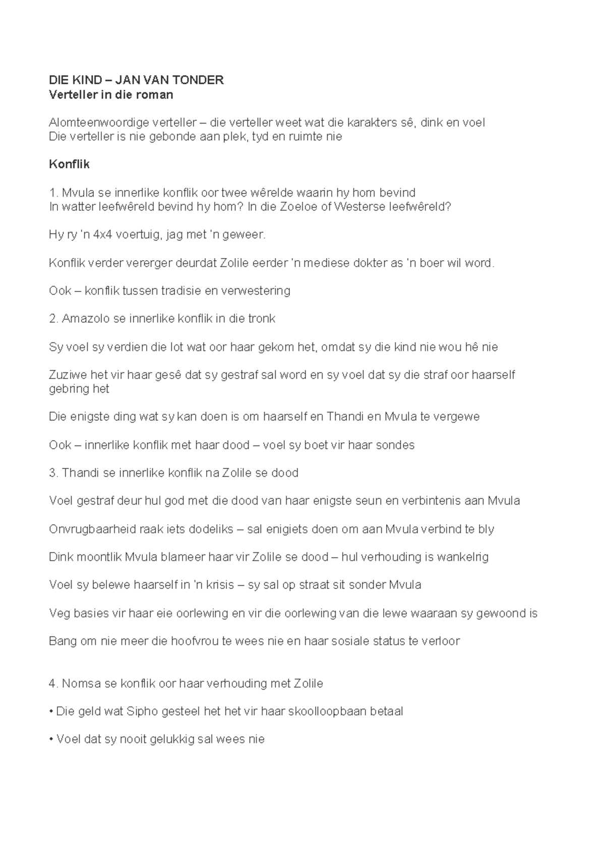 DIE KIND - Opsomming - Die kind notas in Afrikaans en Engels. - DIE ...