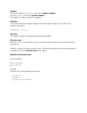 5.2 math notes operation theorems, models - Integers Multiplication and ...