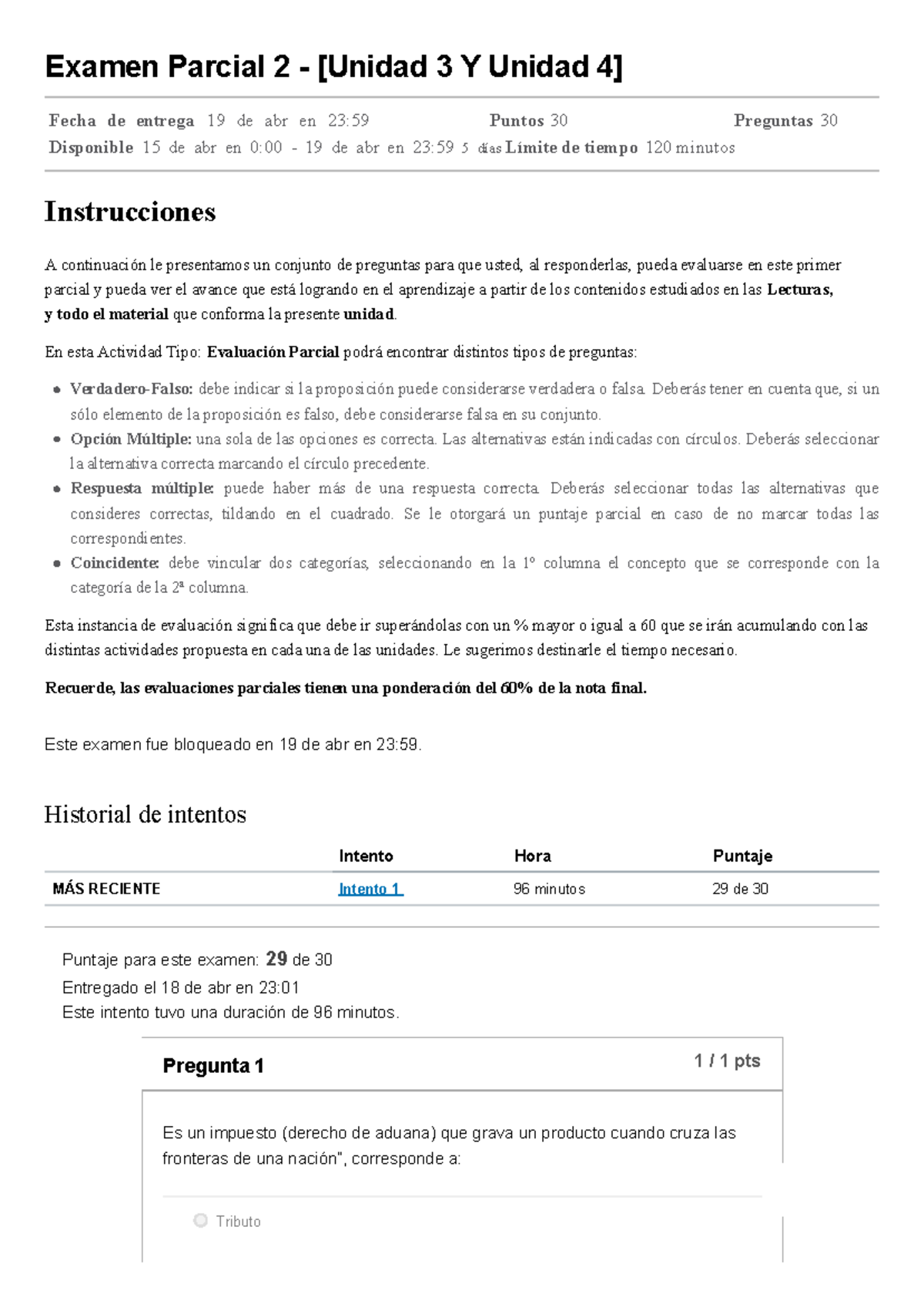 Examen Parcial 2 - [Unidad 3 Y Unidad 4] Economia Internacional ...