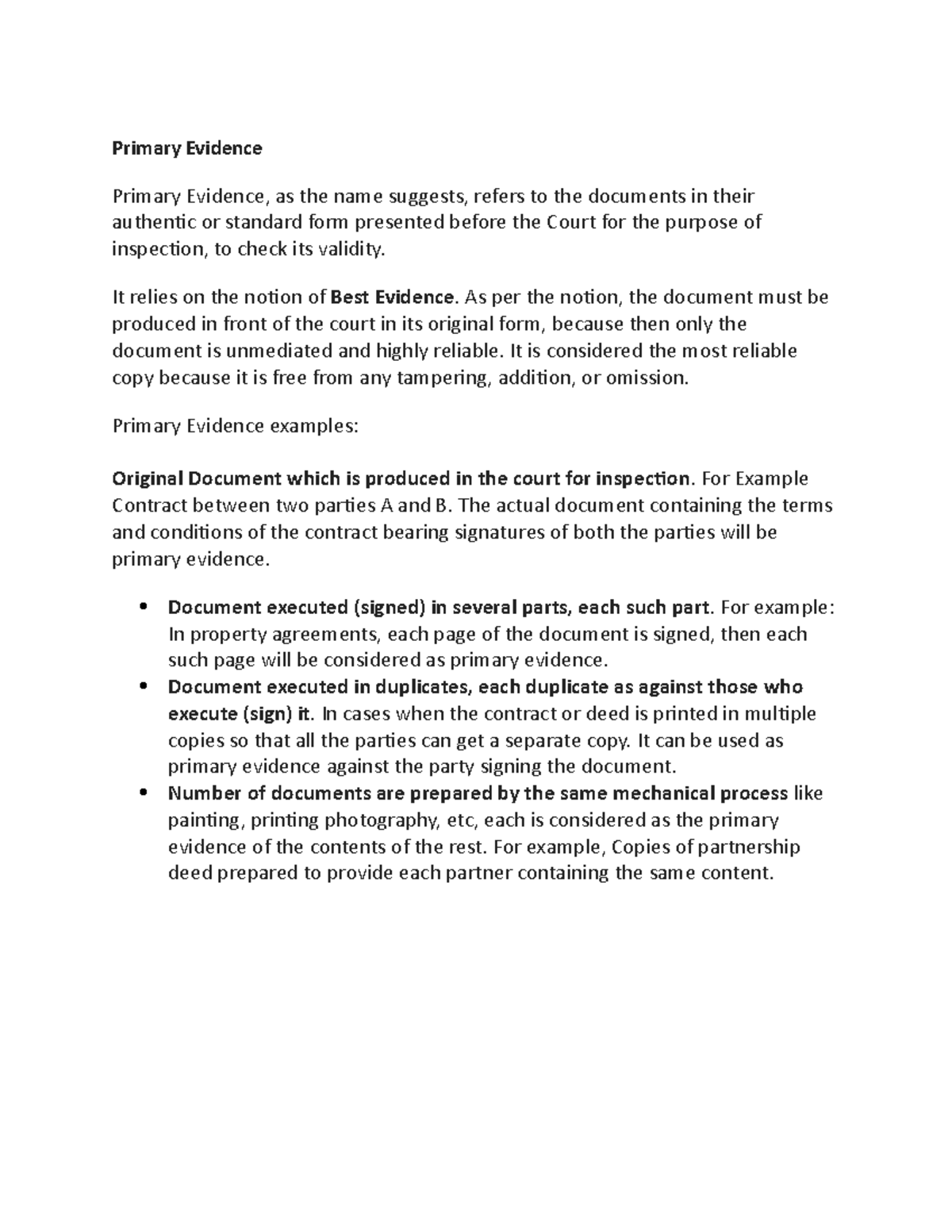 Primary-Secondary-Evidence - Primary Evidence Primary Evidence, as the ...