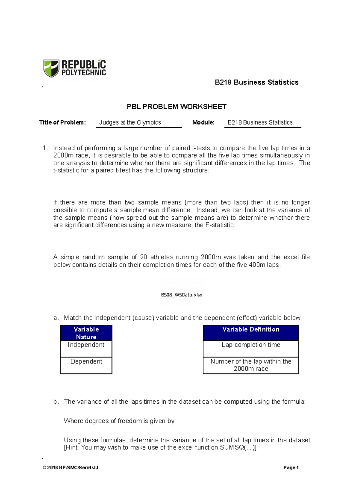 Team05worksheet BS republic polytechnic - PBL PROBLEM WORKSHEET Title ...
