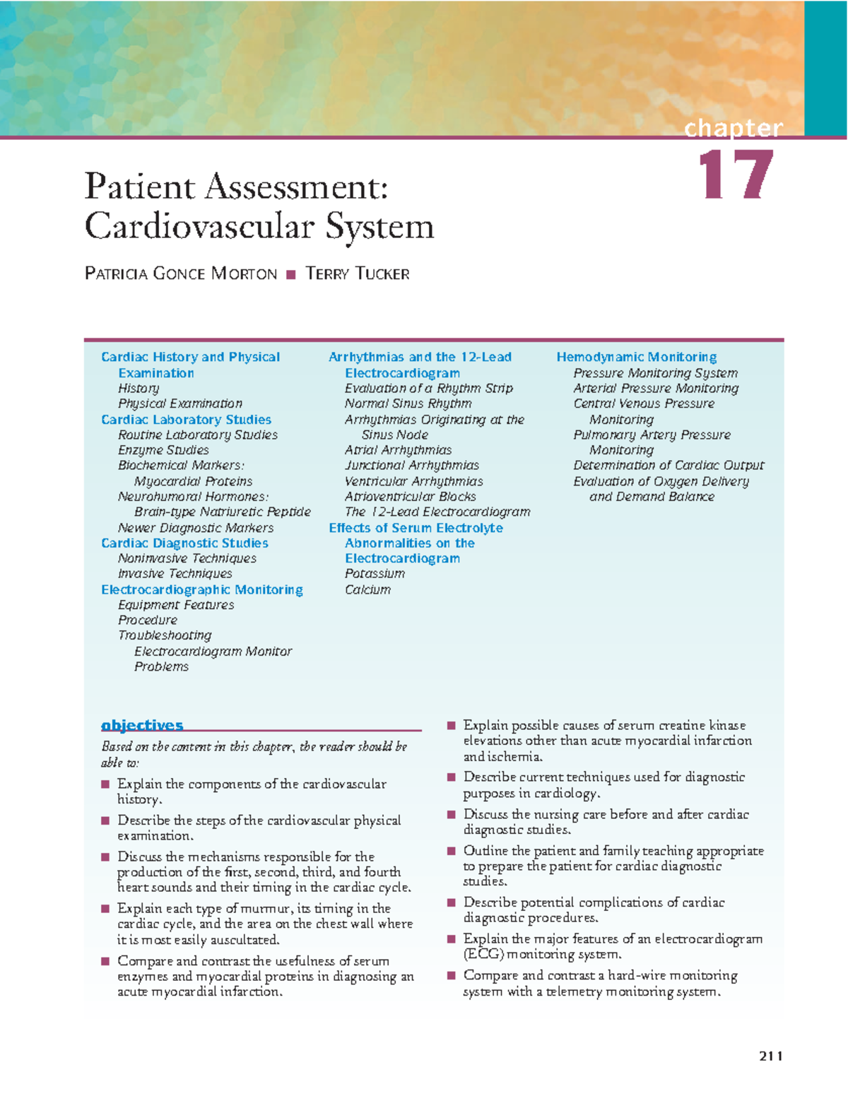 1001326 morton ch17 Part1 - Patient Assessment: Cardiovascular System ...