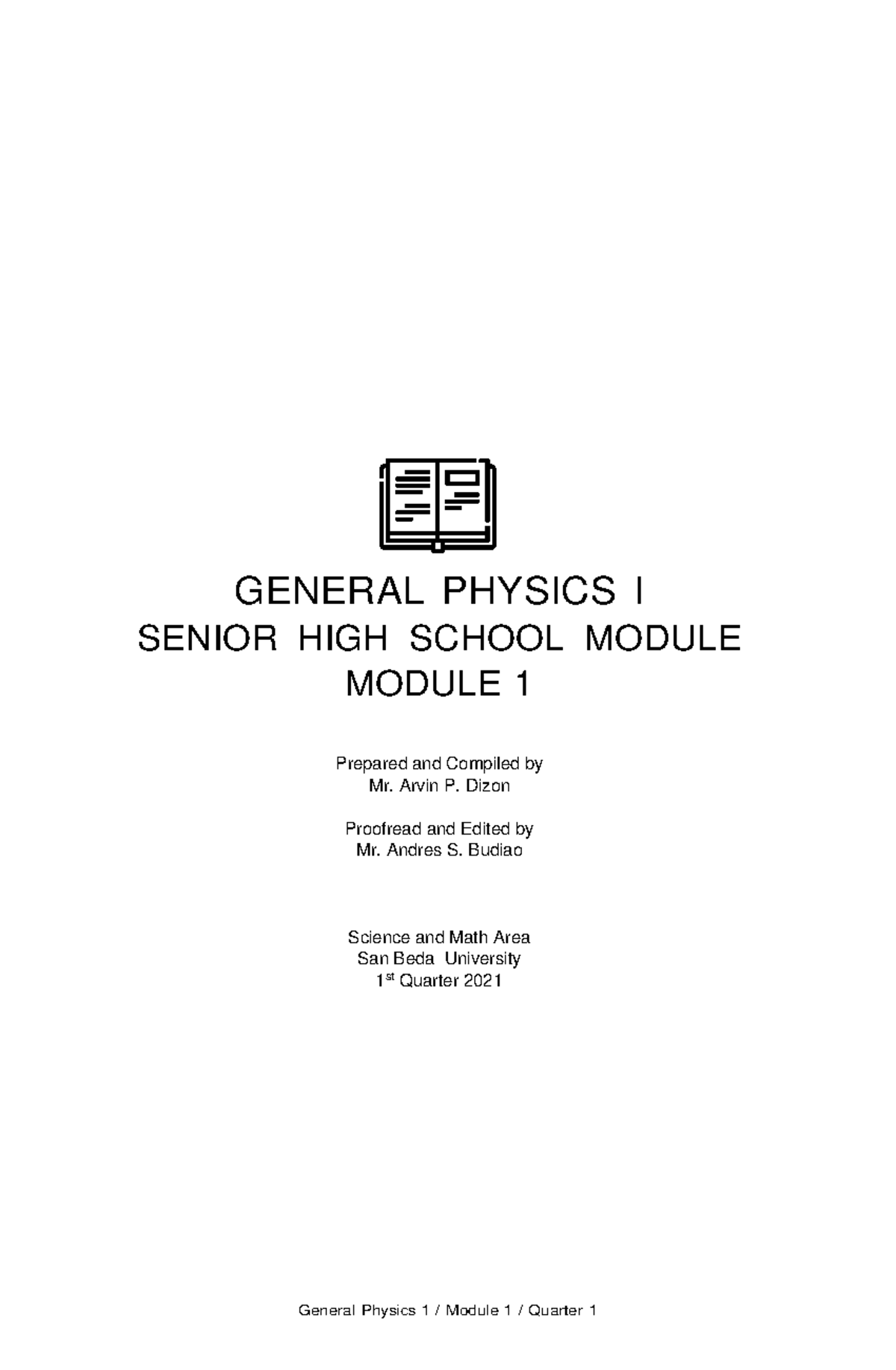 GP 1 Module Q1 2021-2022 - GENERAL PHYSICS I SENIOR HIGH SCHOOL MODULE ...