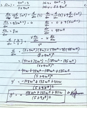 Find the derivative - Bachelor of Science in Civil Engineering - Studocu