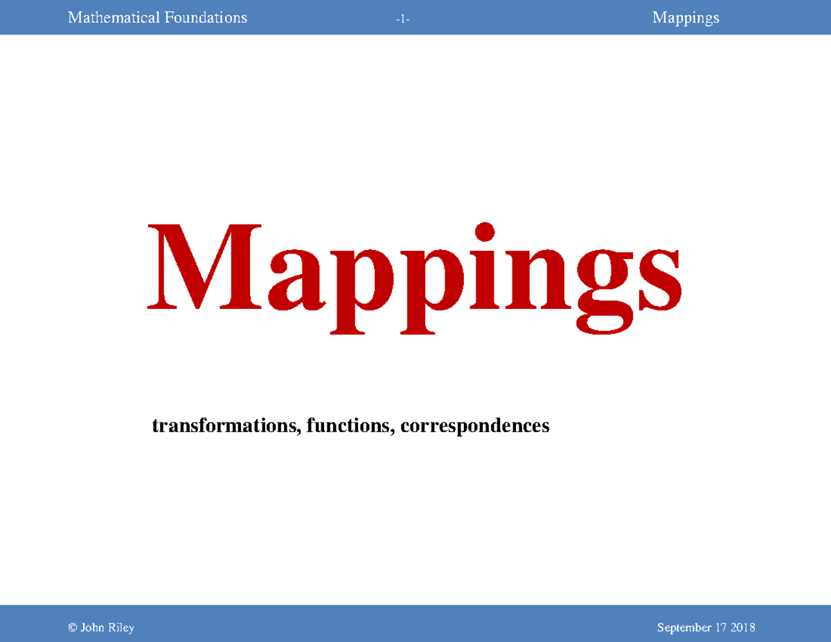 5-Mappings - notes - Mappings transformations, functions ...