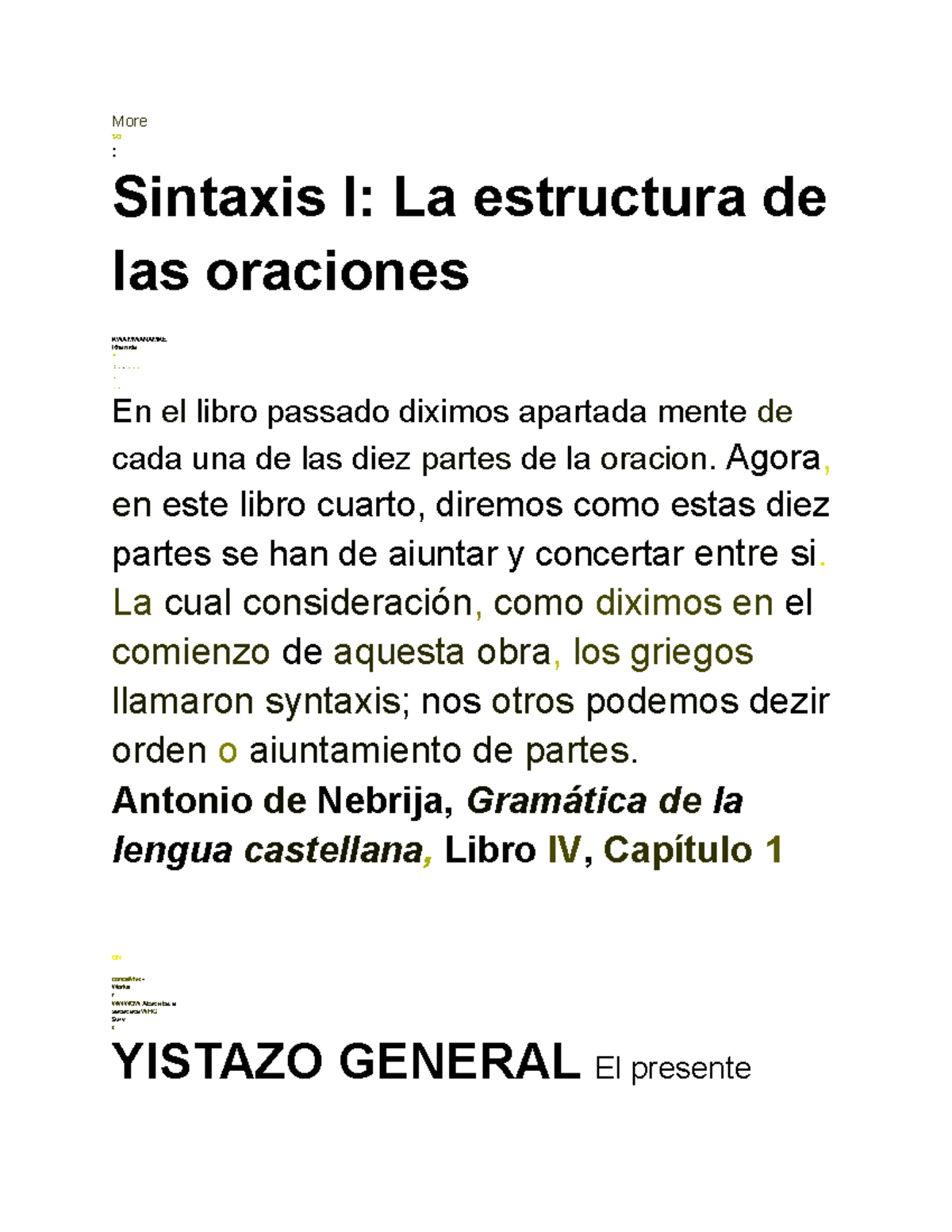 05 Sintaxis 1 - reading on syntax- spanish composition- translated into ...