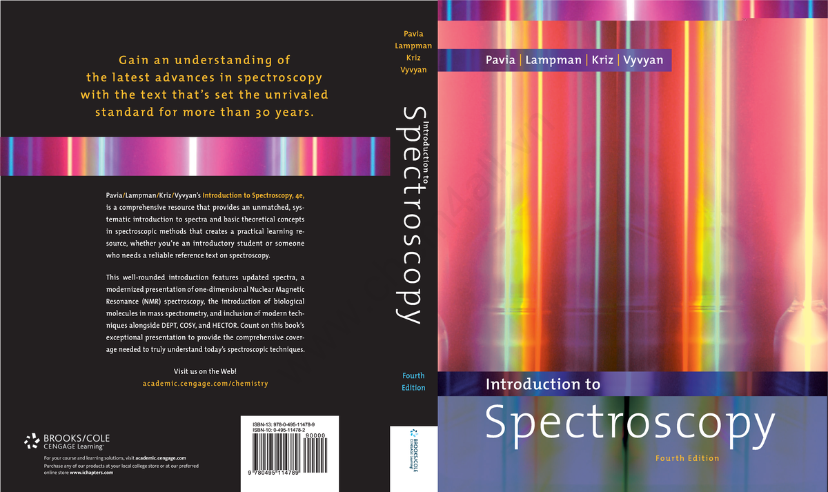Introduction to Spectroscopy 5th Contents - For your course and learning solutions, visit - Studocu