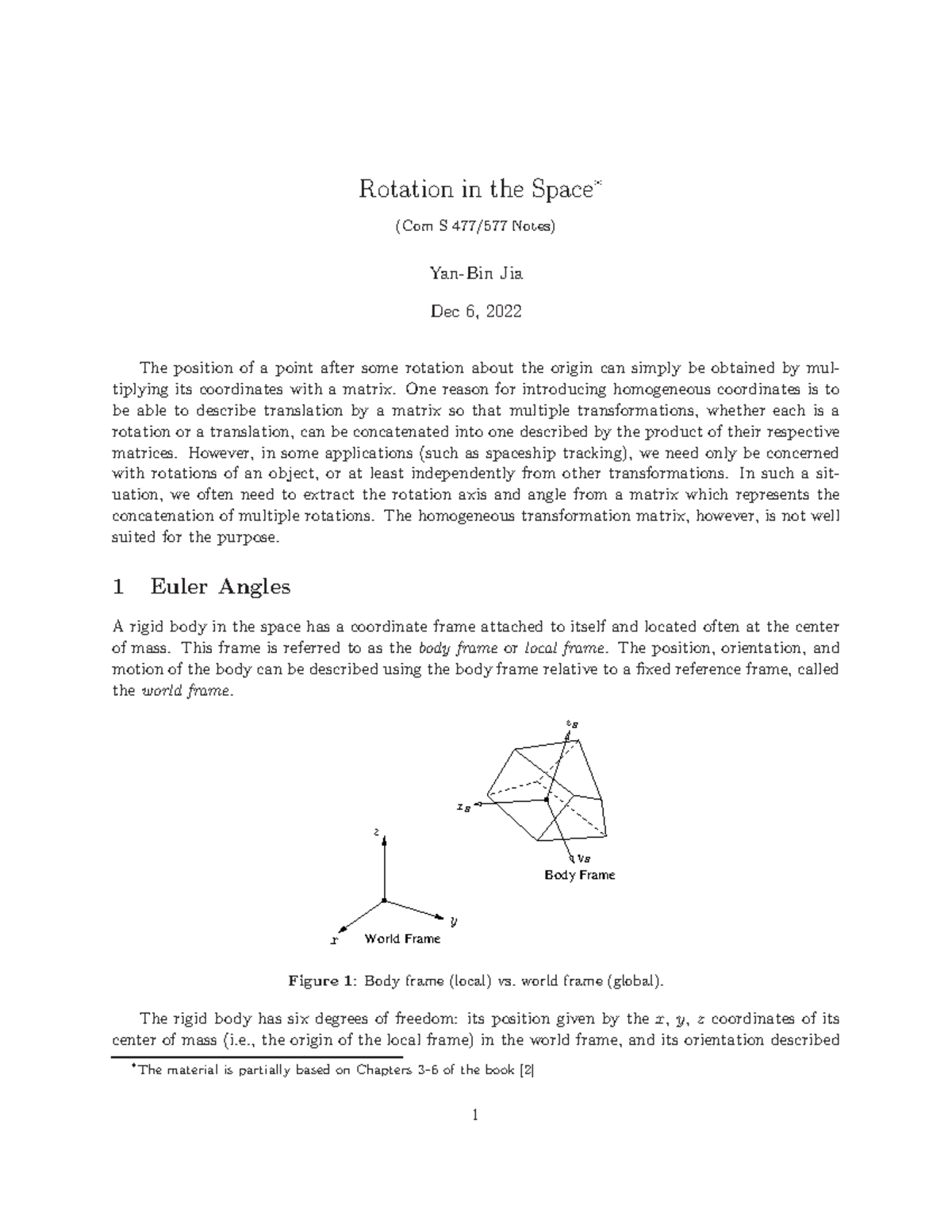 Rotation - One reason for introducing homogeneous coordinates is to be ...