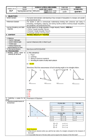 DLP Q4 Summative Tests 1 - GRADE 1 to 12 DLP School KABACAN NATIONAL ...