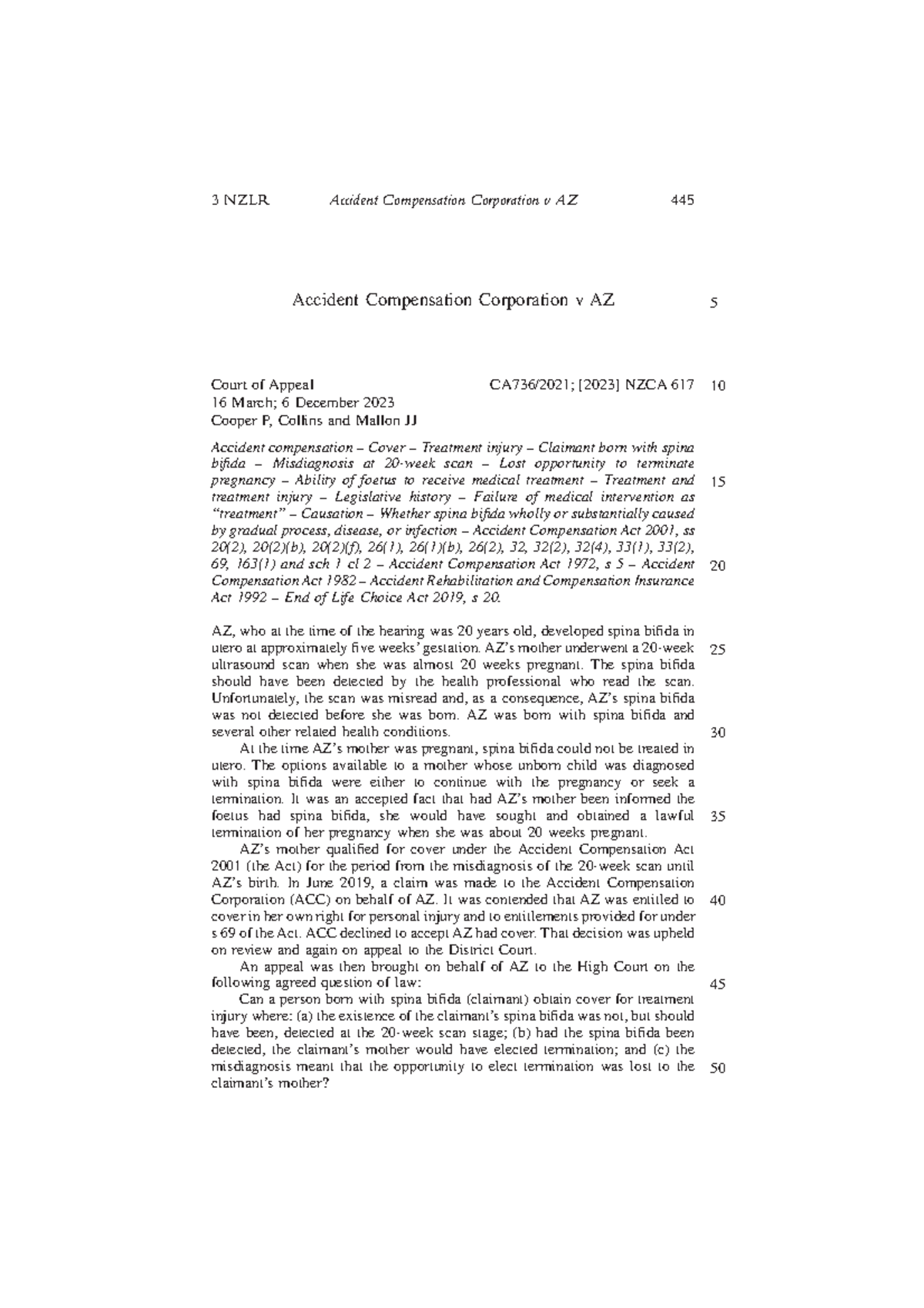 Case of ACC v AZ - LAWS623 - Assignment 2024 - Written Assignment ...