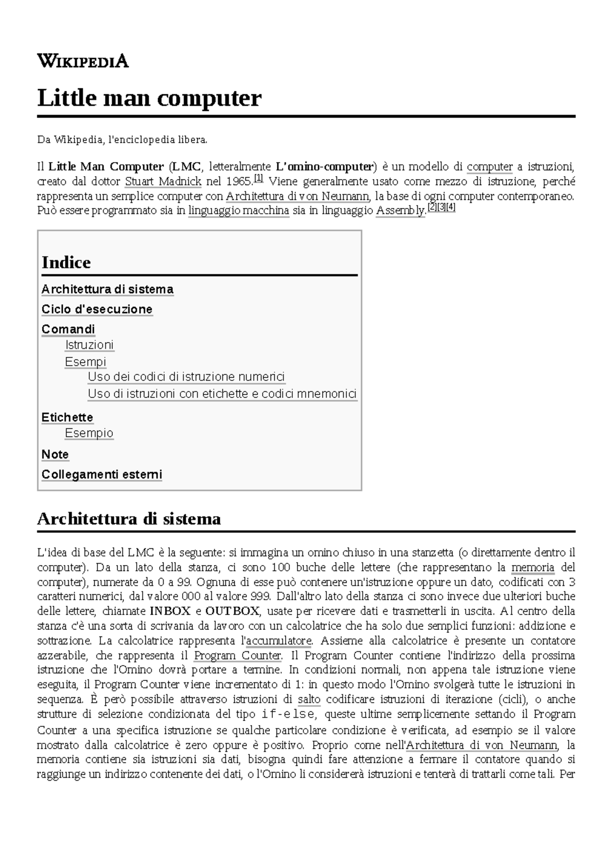 Little man computer - Il Little Man Computer ( LMC , letteralmente L ...